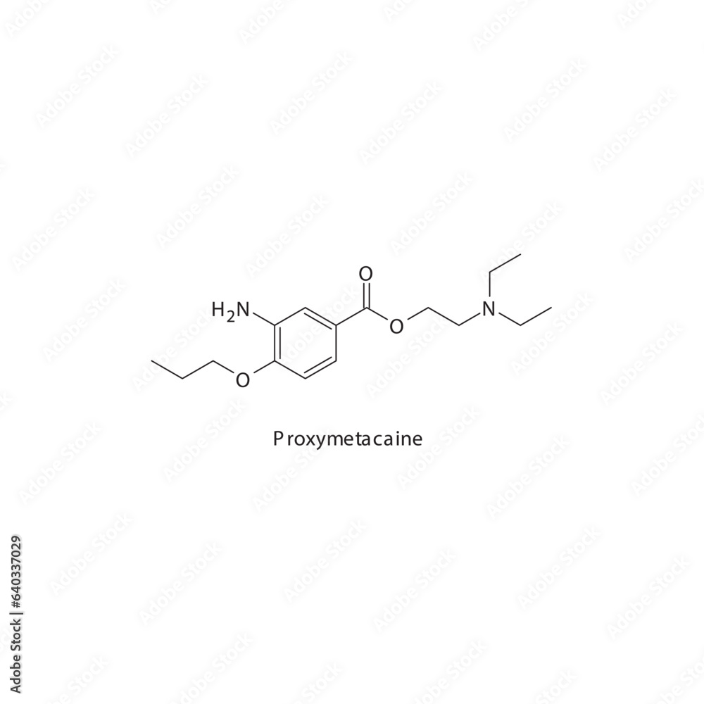 Proxymetacaine flat skeletal molecular structure Local Anesthetic drug ...