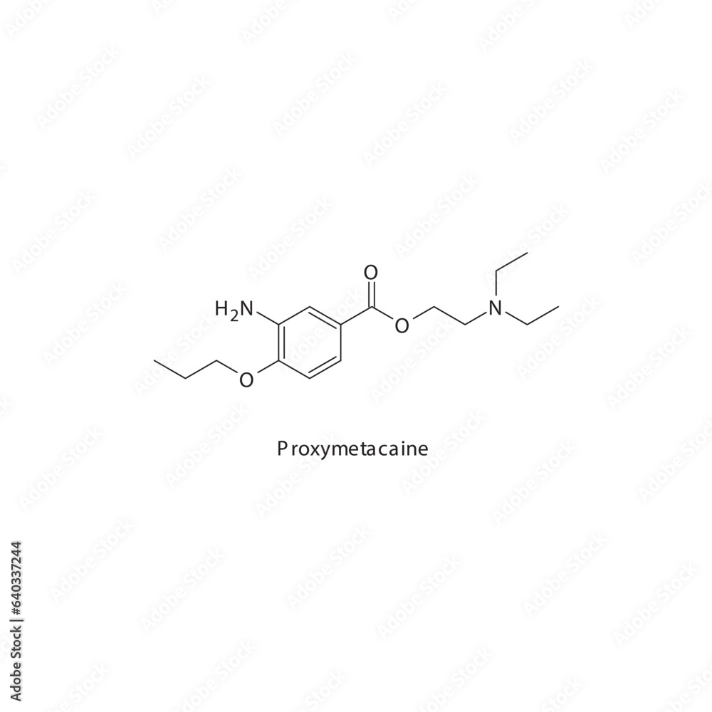 Proxymetacaine flat skeletal molecular structure Local Anesthetic drug ...