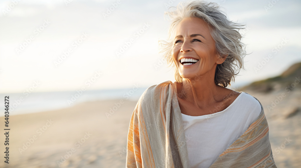 Beautiful senior model. Elderly women portrait with smiling face. Stock ...