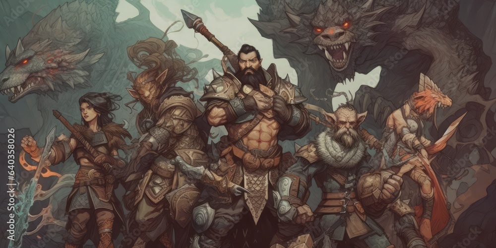 Fantasy Heroes Wielding Drawn Weapons in a Hyper-Realistic World ...