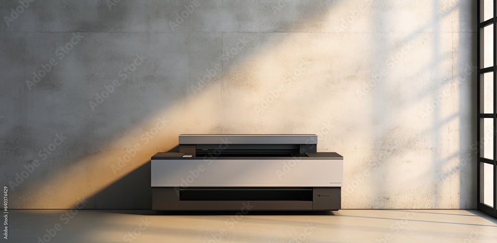 An office workspace features a versatile printer, copier, scanner ...