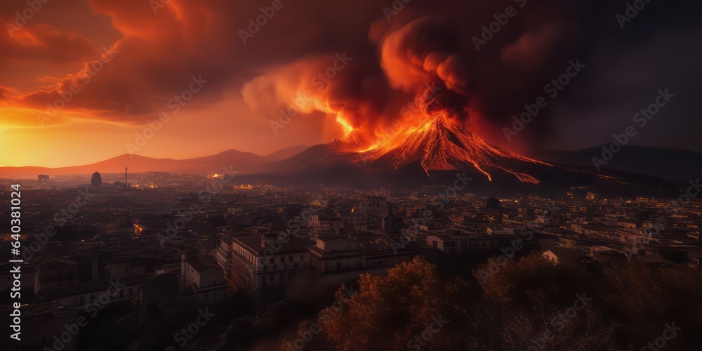 Dramatic Volcanic Eruption Engulfs Italian City. Devastating Lava ...