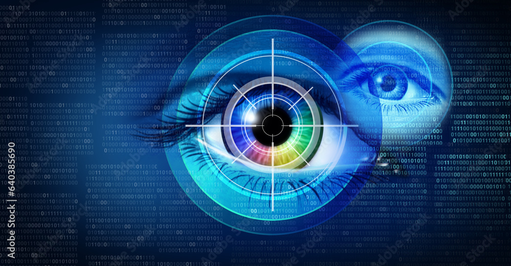 Biometric security background and digital identity as an Iris scan ...