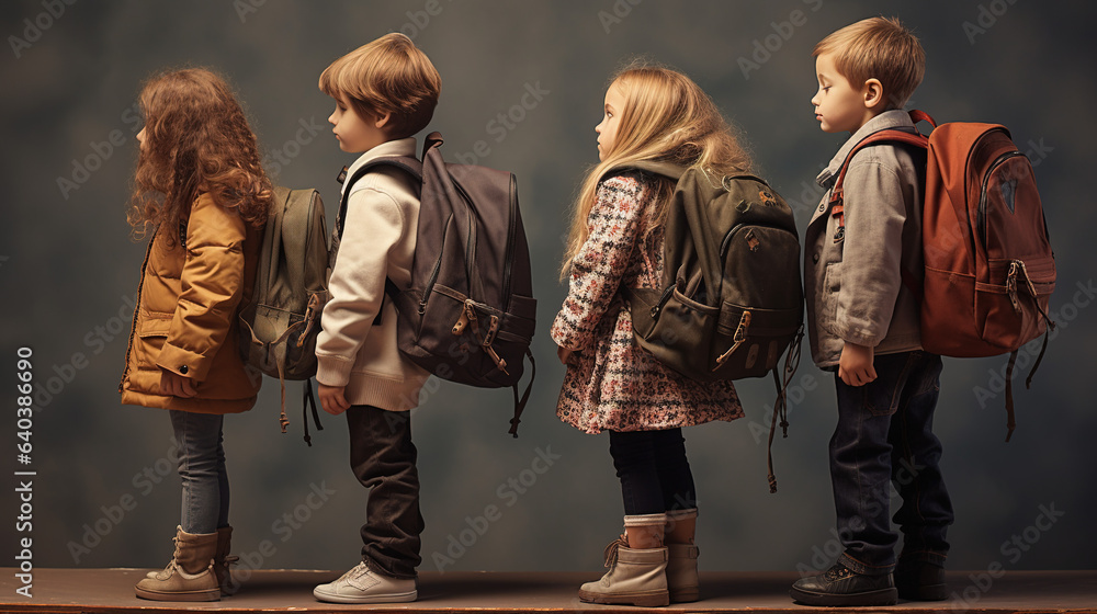 Happy children ready for primary school education happy faces knowledge ...