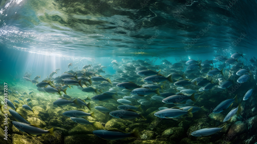 Widescreen Waters: The Panoramic Dance of Trout in Nature's Currents ...