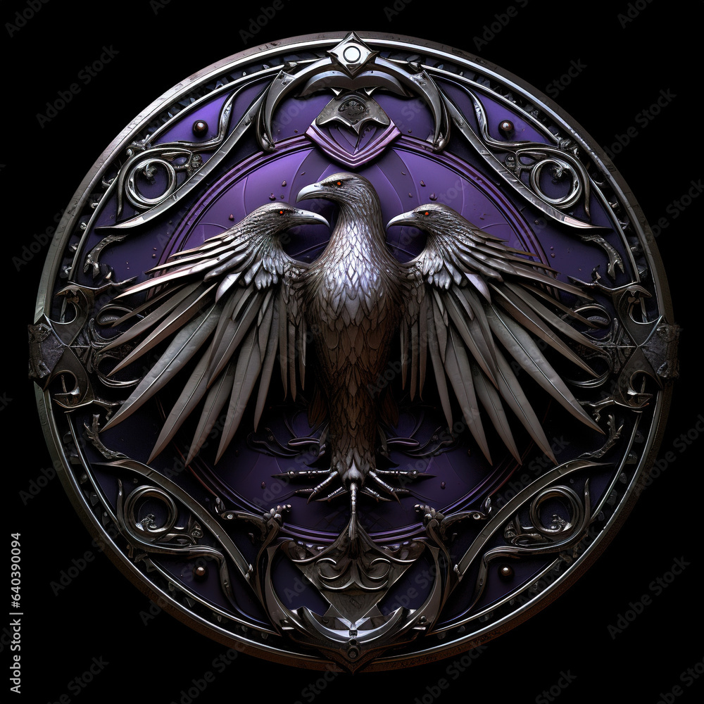Invictus sigil emblem black silver royal purple raven illustration ...