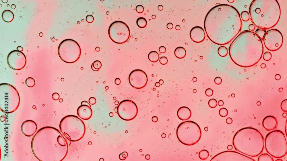 Vidéo Stock Bubble cluster, cells under a microscope. Transparent ...