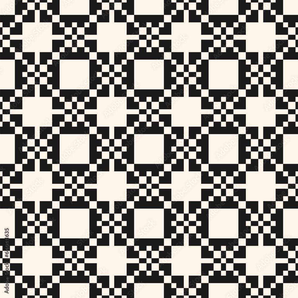 Vector black and white geometric seamless pattern. Abstract graphic ...