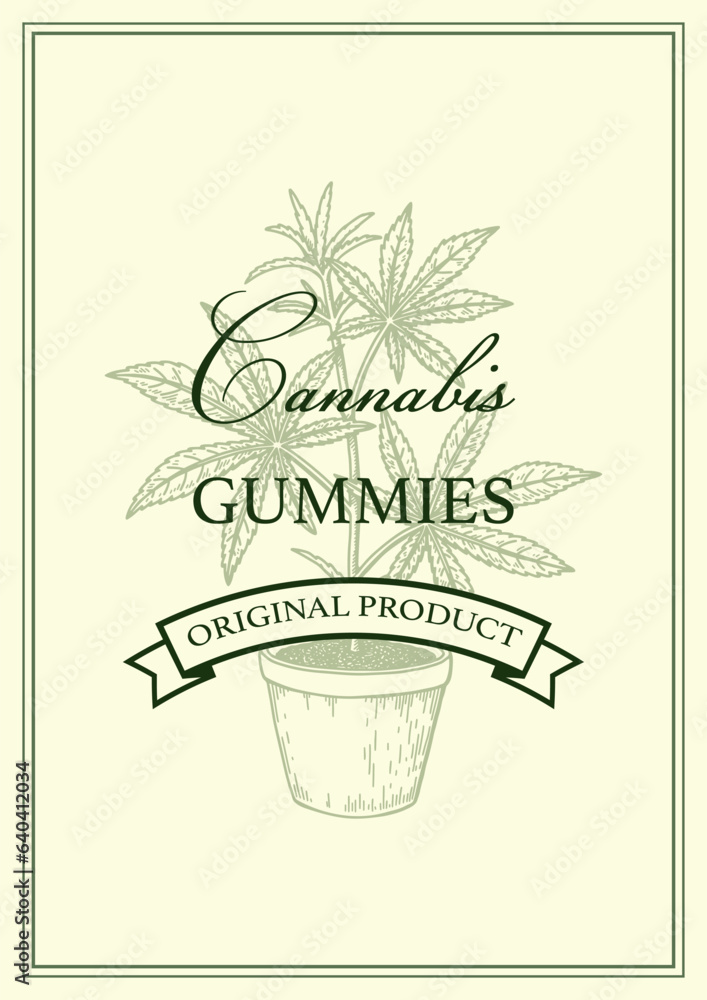 Cannabis vertical design for packaging, social media posts, store ...