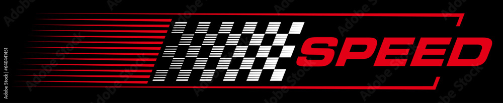 Car race checkered flag start or finish sign, motor vehicle speed ...