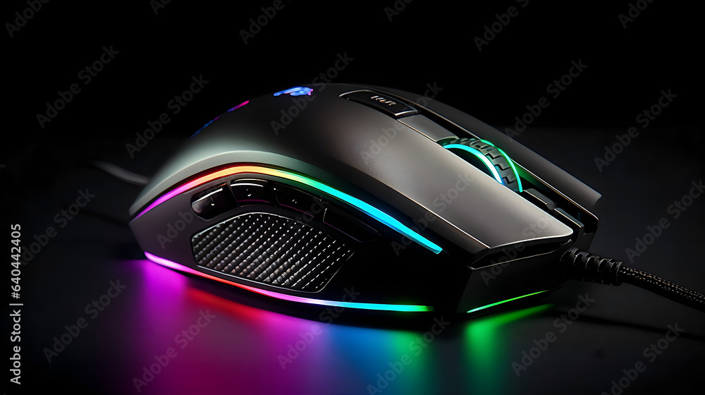 concept of a futuristic Esports super gaming mouse with RGB light Stock ...