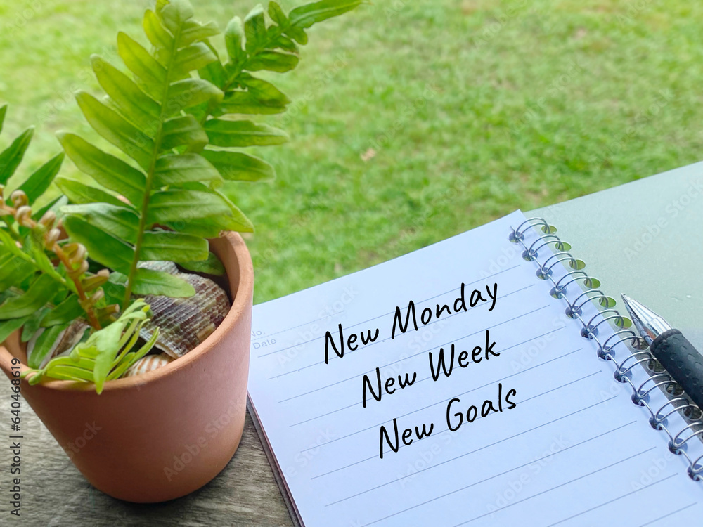 Inspirational and Motivational Concept - New monday new week new goals ...