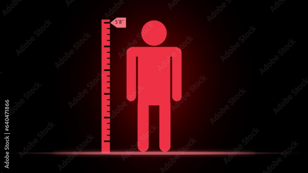 Vidéo Stock Measuring height body icon, man tall scale measuring ...