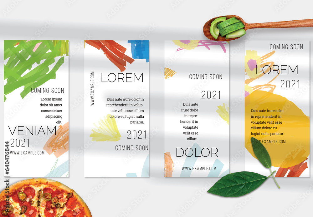 Flyer Layout with Abstract Marker Scribble on White Stock Template ...