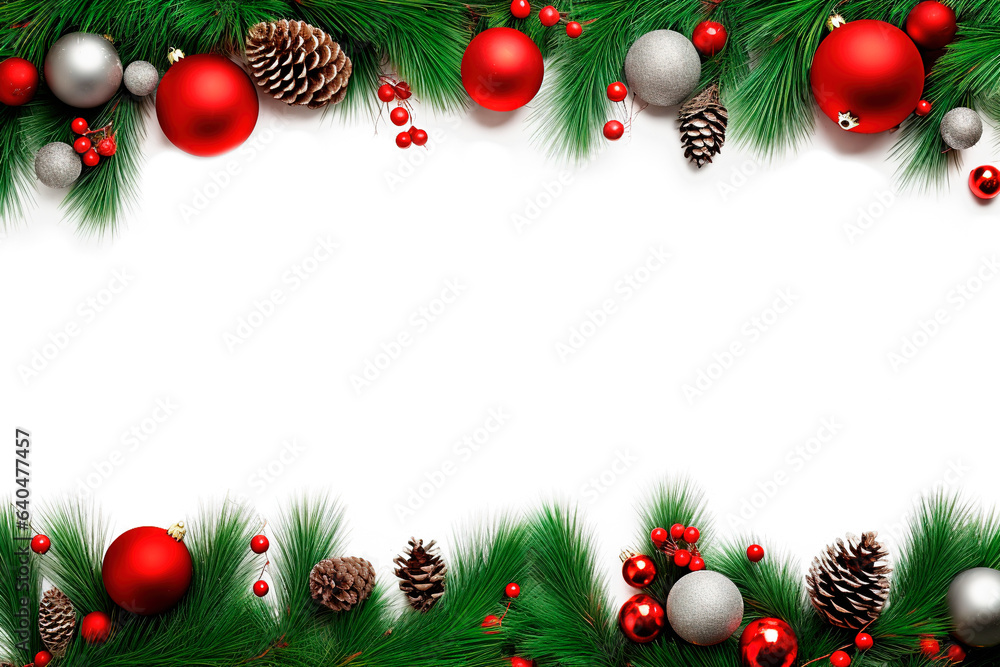 Christmas theme frame over isolated transparent background with copy ...