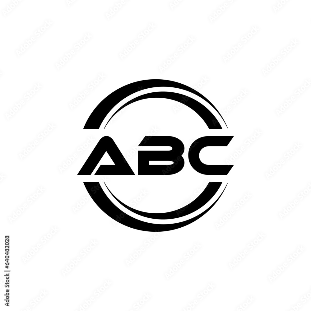 ABC letter logo design with white background in illustrator, vector ...