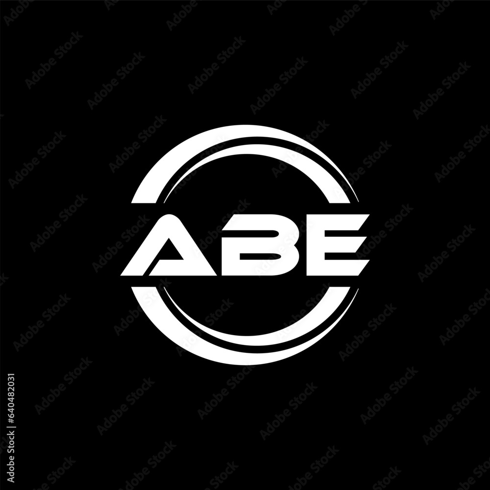 ABE letter logo design with black background in illustrator, vector ...