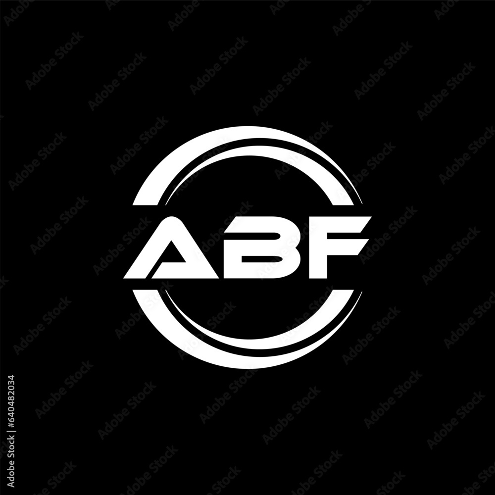 ABF letter logo design with black background in illustrator, vector ...