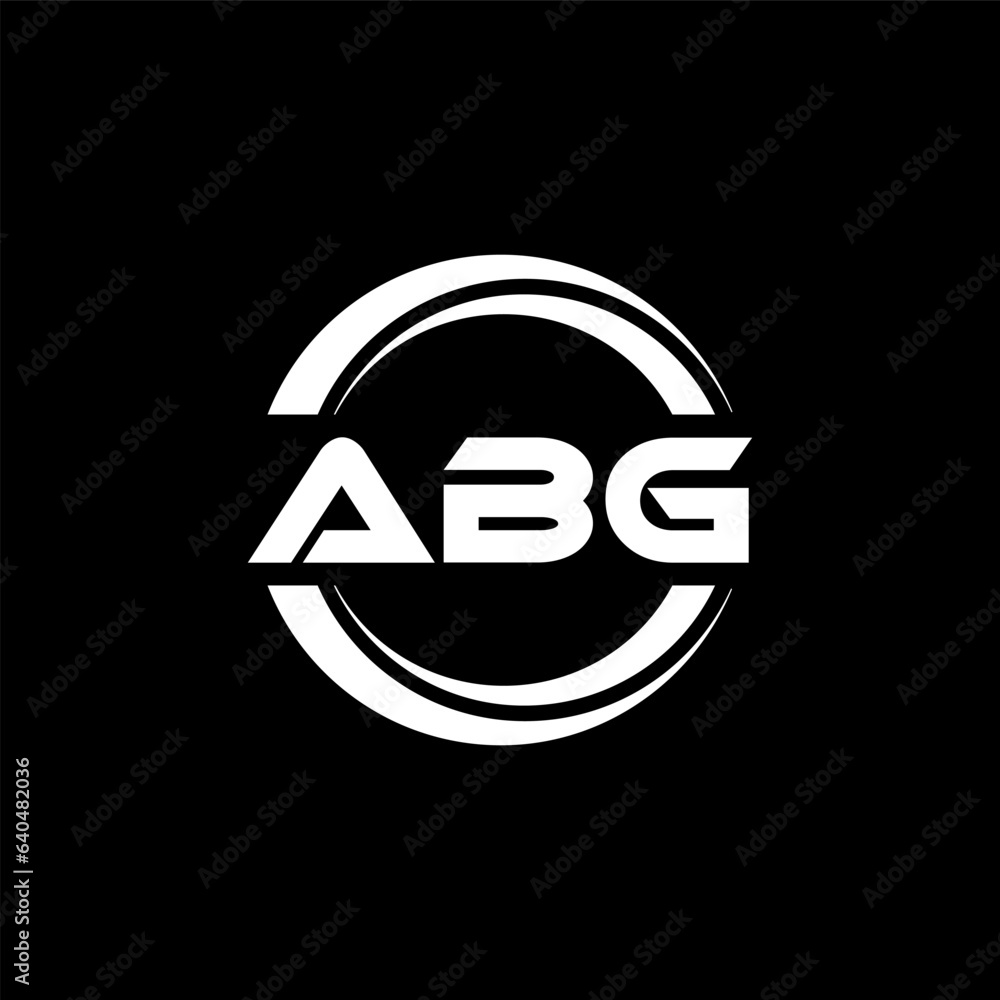 ABG letter logo design with black background in illustrator, vector ...