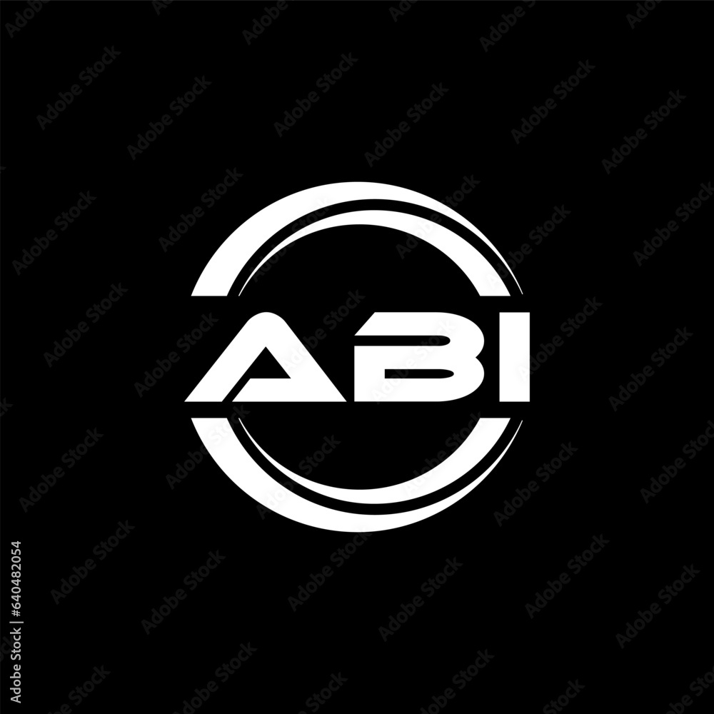 ABI letter logo design with black background in illustrator, vector ...