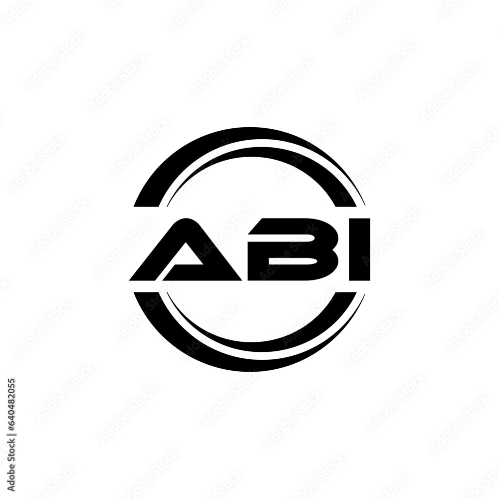 ABI letter logo design with white background in illustrator, vector ...