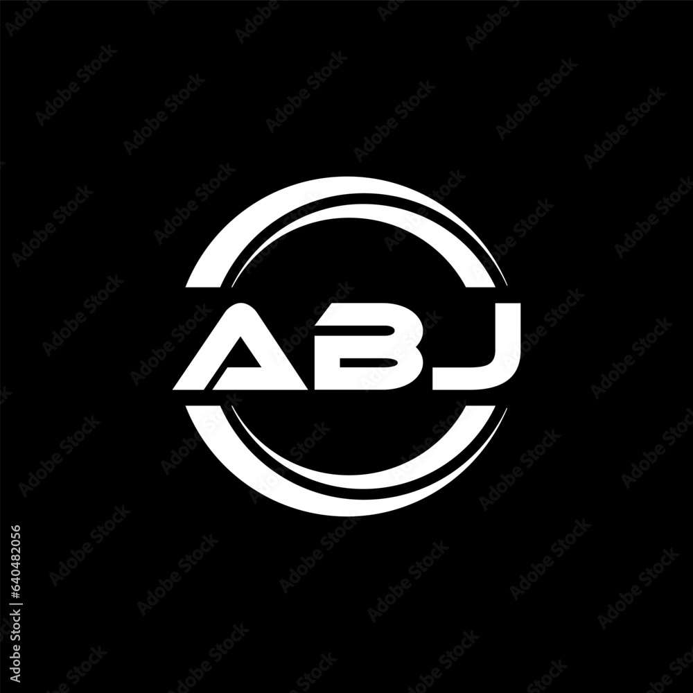 ABJ letter logo design with black background in illustrator, vector ...