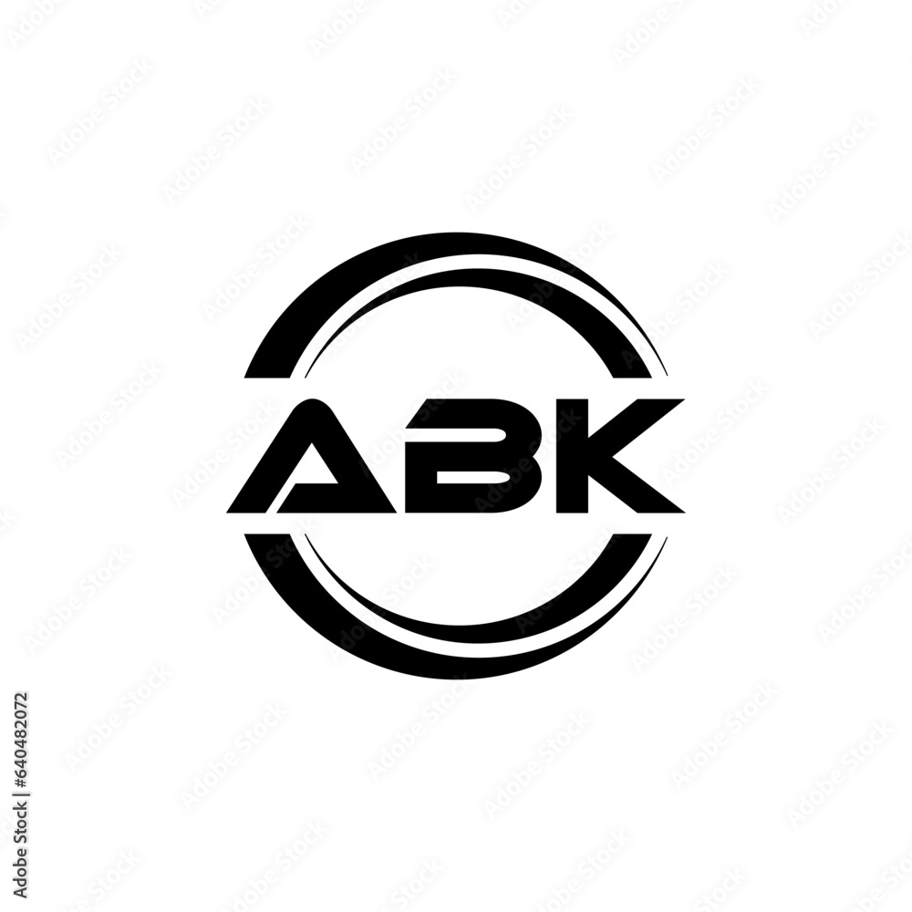 ABK letter logo design with white background in illustrator, vector ...