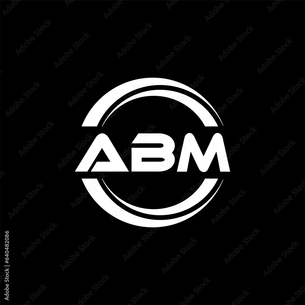 ABM letter logo design with black background in illustrator, vector ...