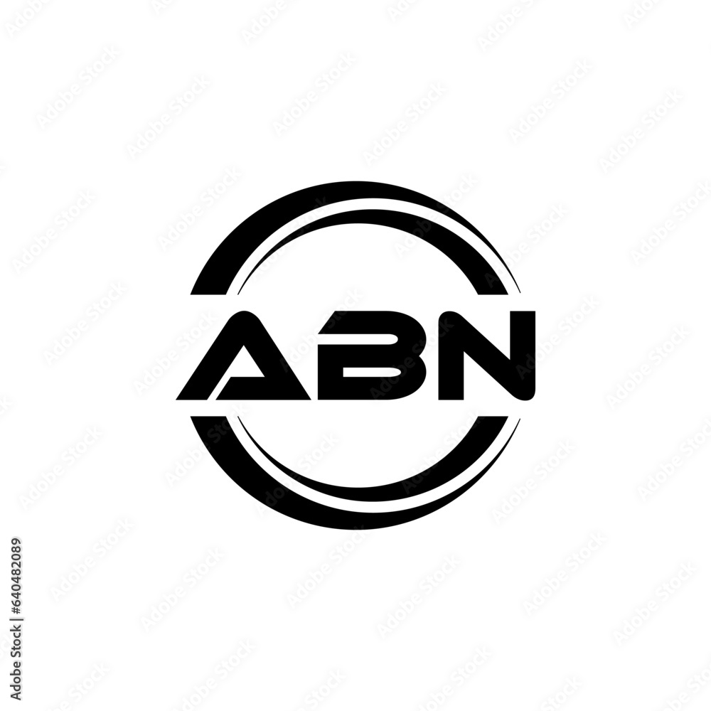 ABN letter logo design with white background in illustrator, vector ...