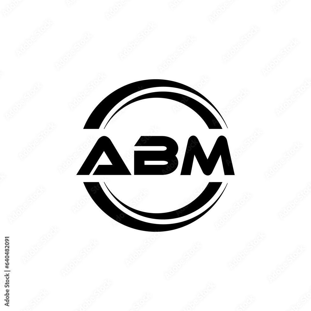 ABM letter logo design with white background in illustrator, vector ...