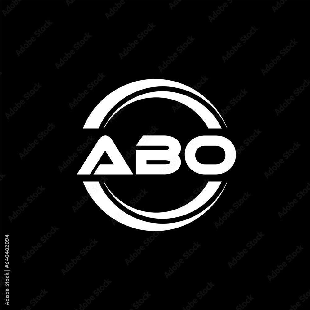 ABO letter logo design with black background in illustrator, vector ...