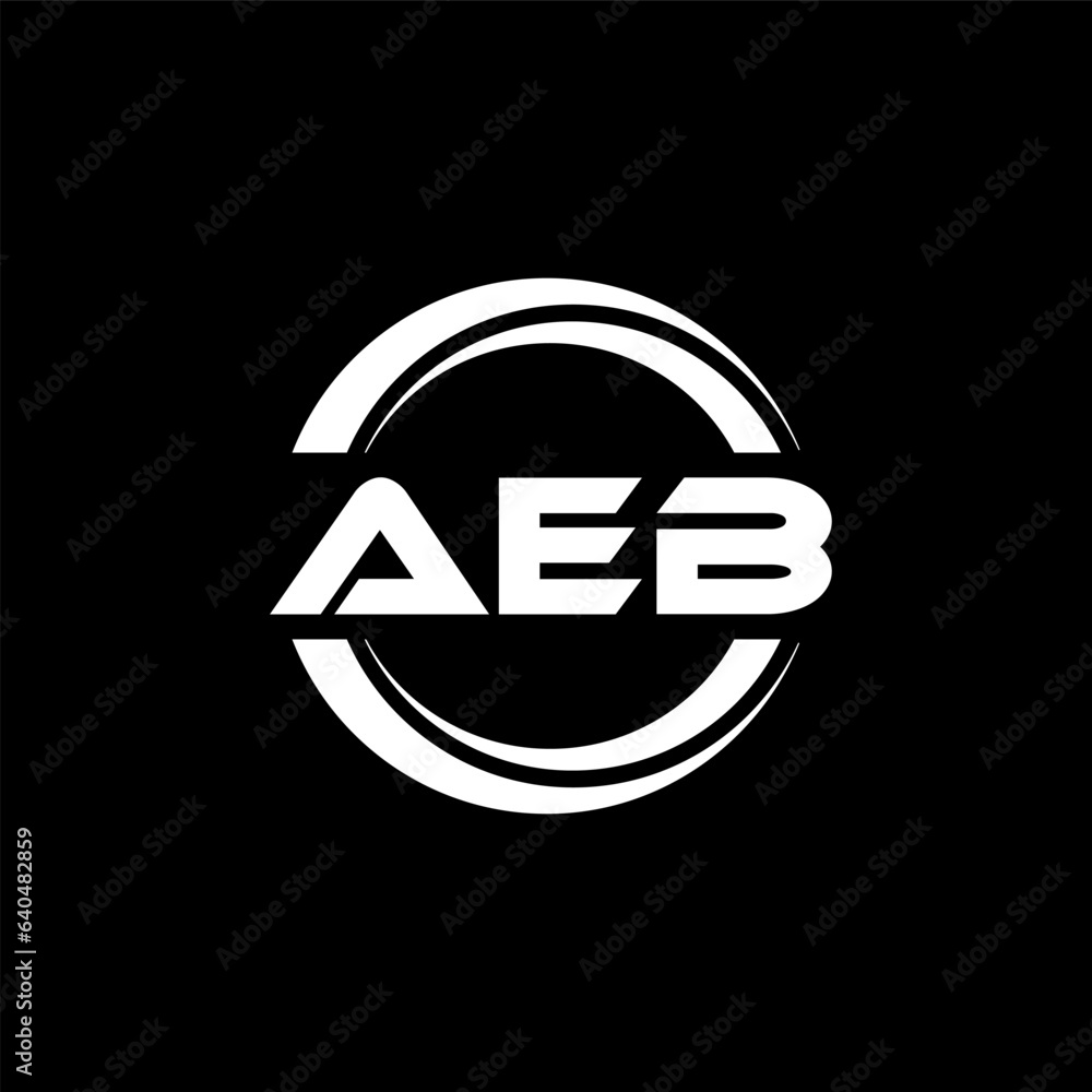 AEB letter logo design with black background in illustrator, vector ...