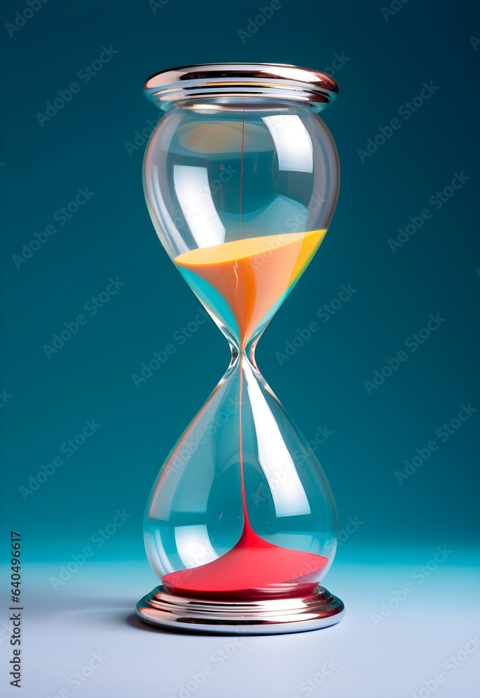 Time's Essence: Pop Art Minimalism on an Hourglass Timer Stock Photo ...