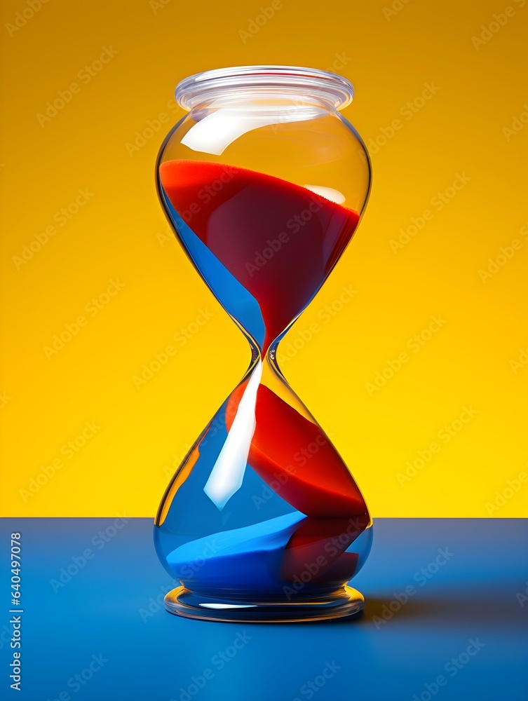 Time's Essence: Pop Art Minimalism on an Hourglass Timer Stock Photo ...