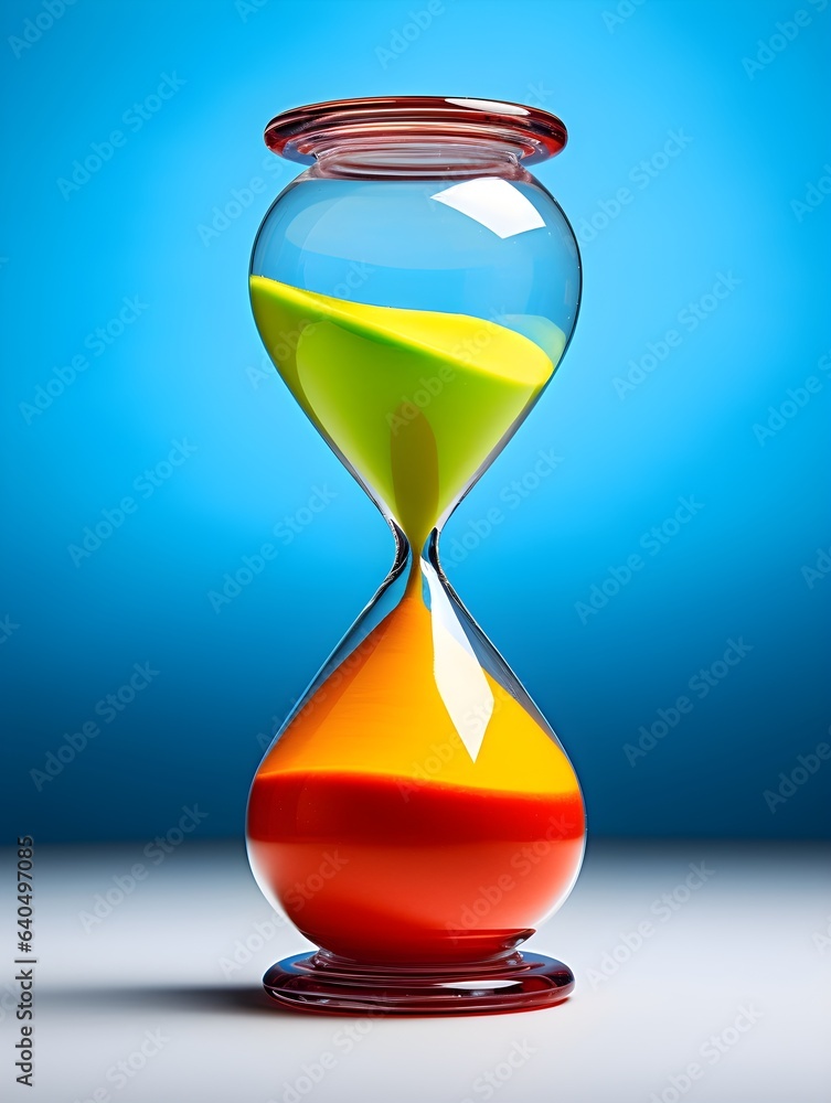Time's Essence: Pop Art Minimalism on an Hourglass Timer Stock Photo ...