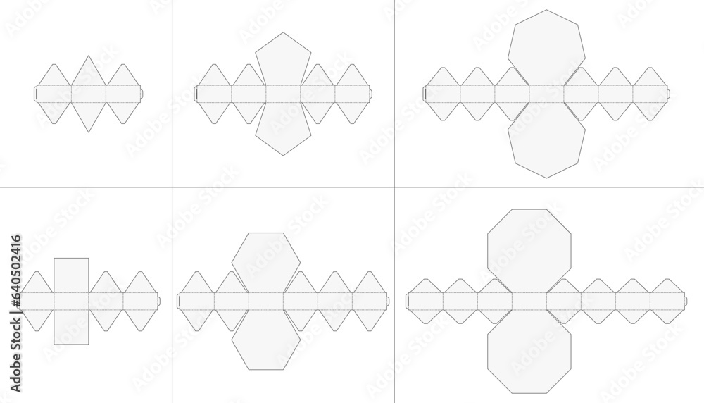 Editable Collection Foldable Box Die Cut Cube Template Blueprint Layout With Cutting And Scoring