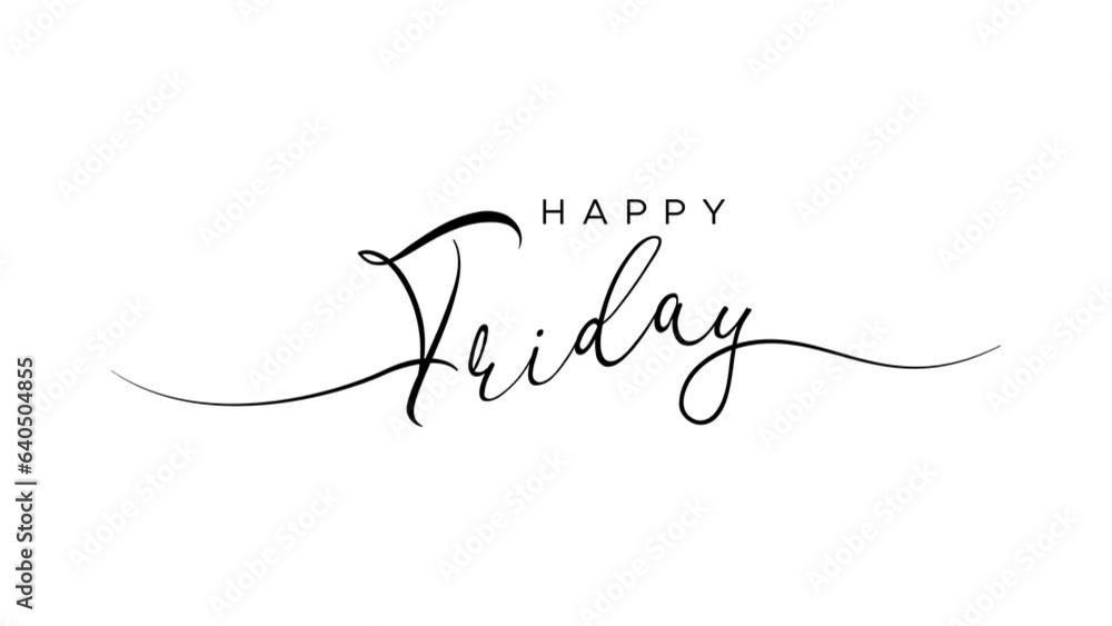 happy friday letter calligraphy banner animation footage 4k Stock Video ...