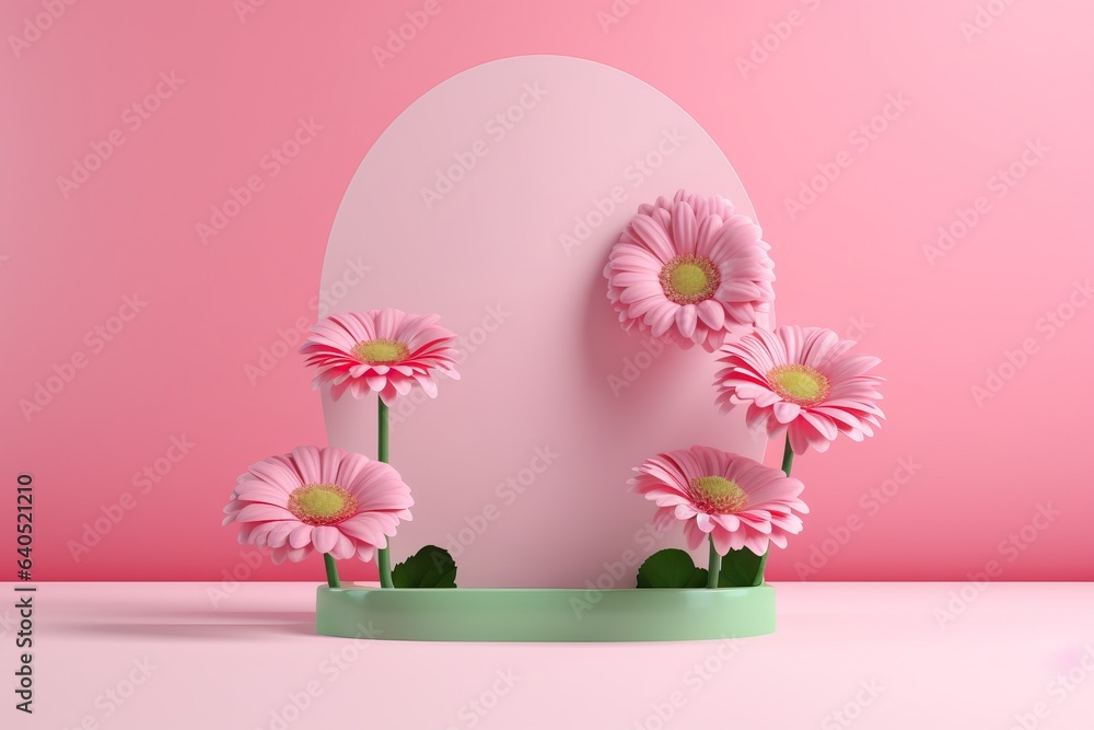beautiful podium feminine space flower daisy product splay falling copy ...