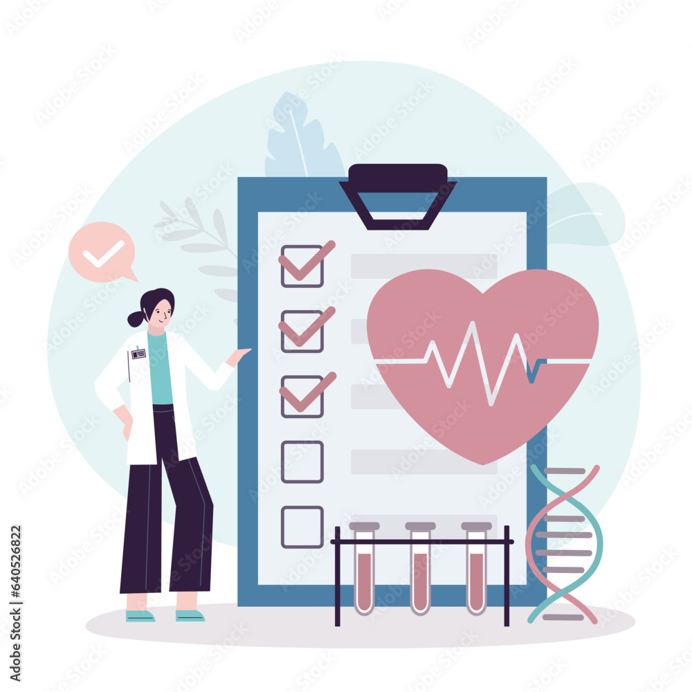 Check of heart and circulatory system. Search for harmful bacteria ...