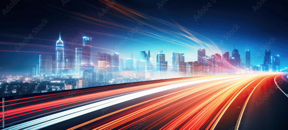 Abstract light background City road light, night highway lights ...