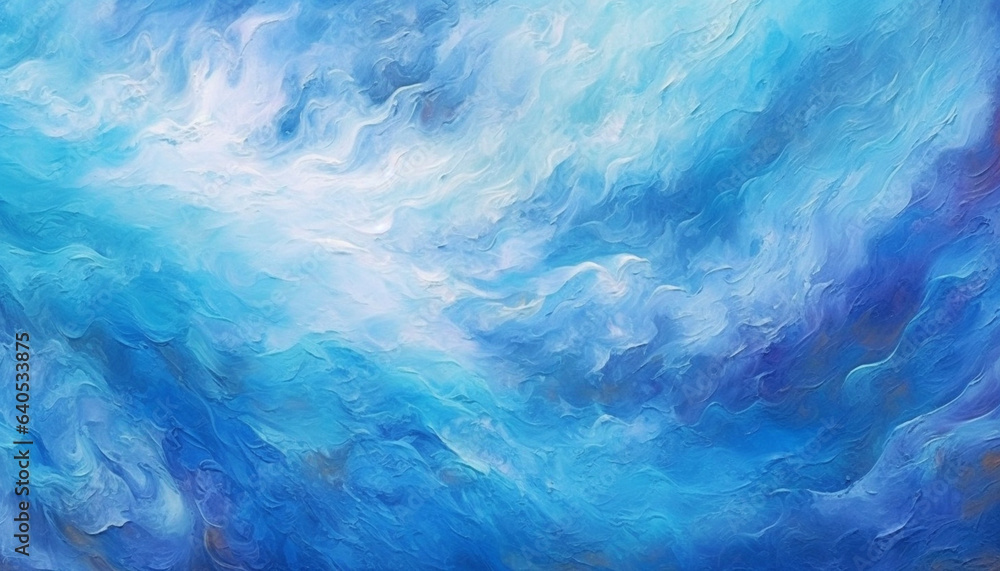 texture reminiscent of blue mist. Blend water and paint for an abstract ...