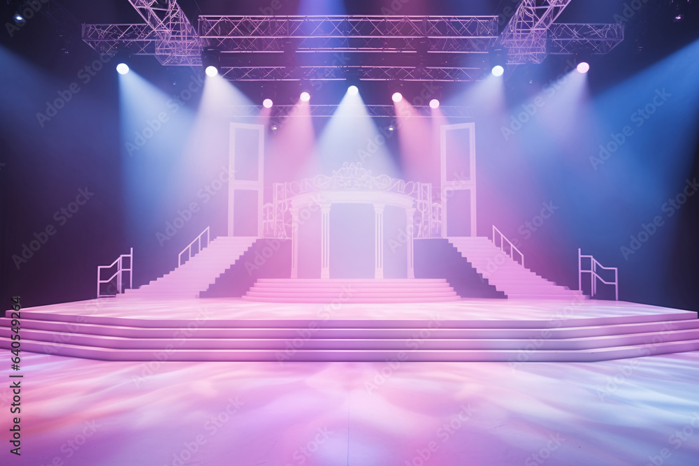 Empty stage light background with spotlight illuminated stage for ...