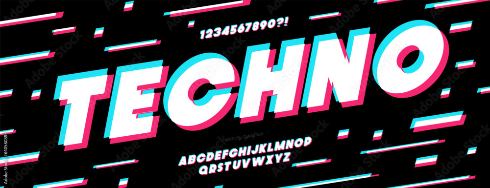 Vector techno vector font bold style. Alphabet modern typography ...