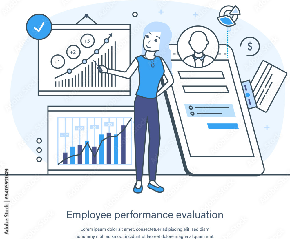 Employee performance evaluation, work improvement, assessment form and ...