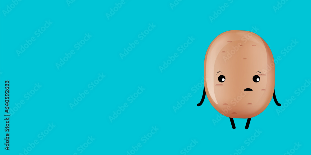 vector funny cartoon cute tiny brown smiling potato character isolated ...