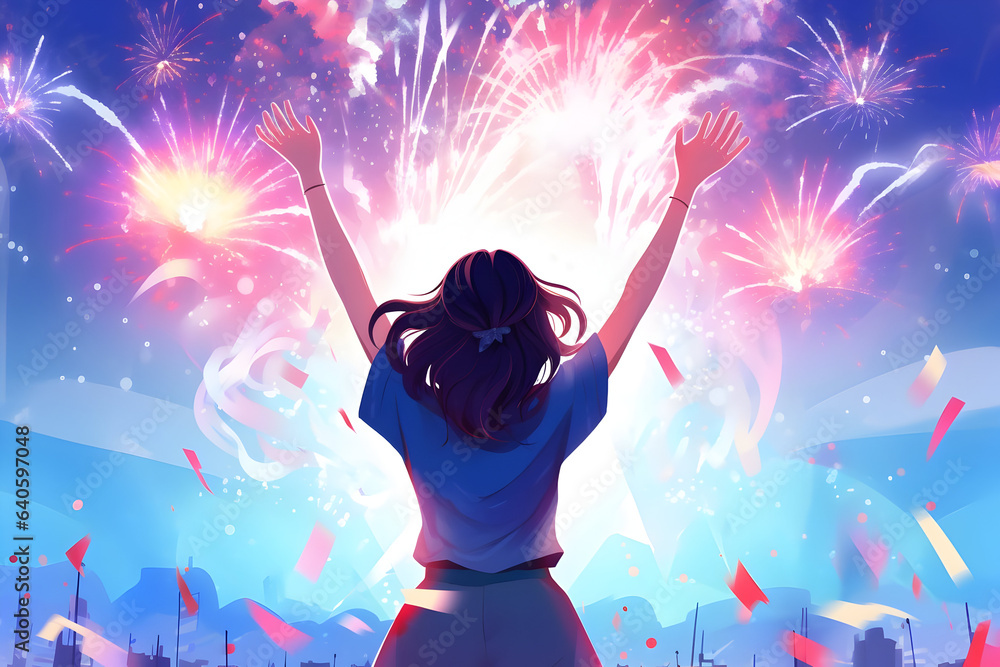 Festival of Music and Joy Open Air Event with Dancing, Cheering ...