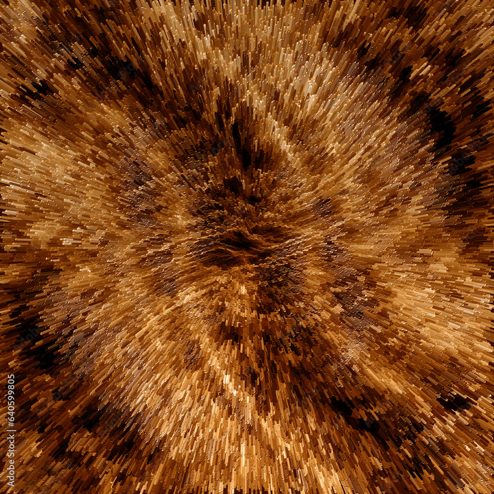 exploding design of coils of fine copper coloured wire in rusty colours ...