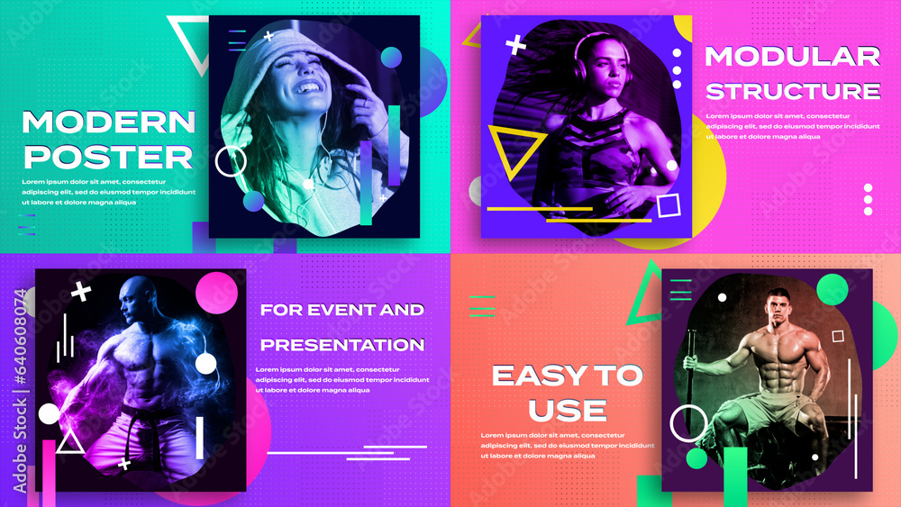 Modern Poster Slide Titles Stock Template | Adobe Stock