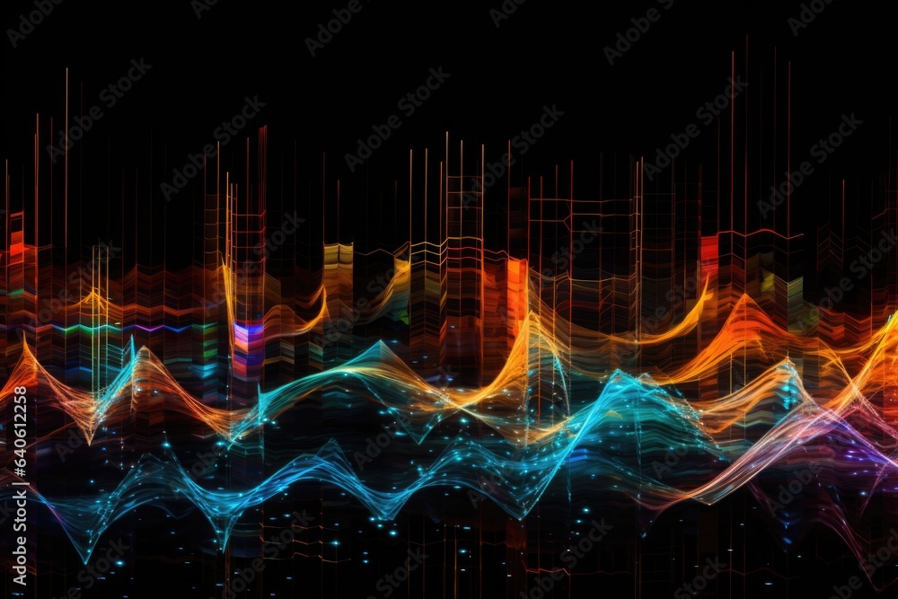 An abstract composition with energy and rhythm of music through a ...