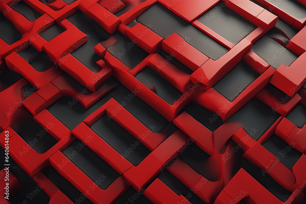 red pattern, Abstract wallpaper formed from interlocking red and black ...